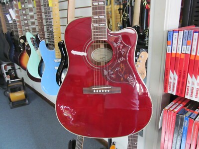 Epiphone Hummingbird EC Acoustic-Electric Cutaway Guitar Wine Red | eBay