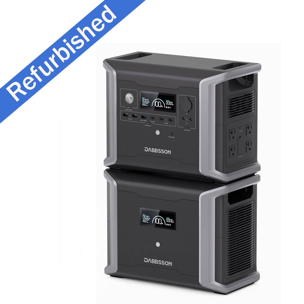 Dabbsson 3000W Portable Power Station Solar Generator+Extra Battery ...