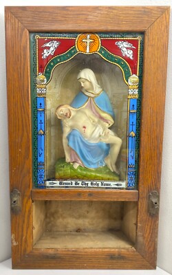 Antique Prayer Box Sick Call Box Catholic Christian “Blessed Be Thy ...