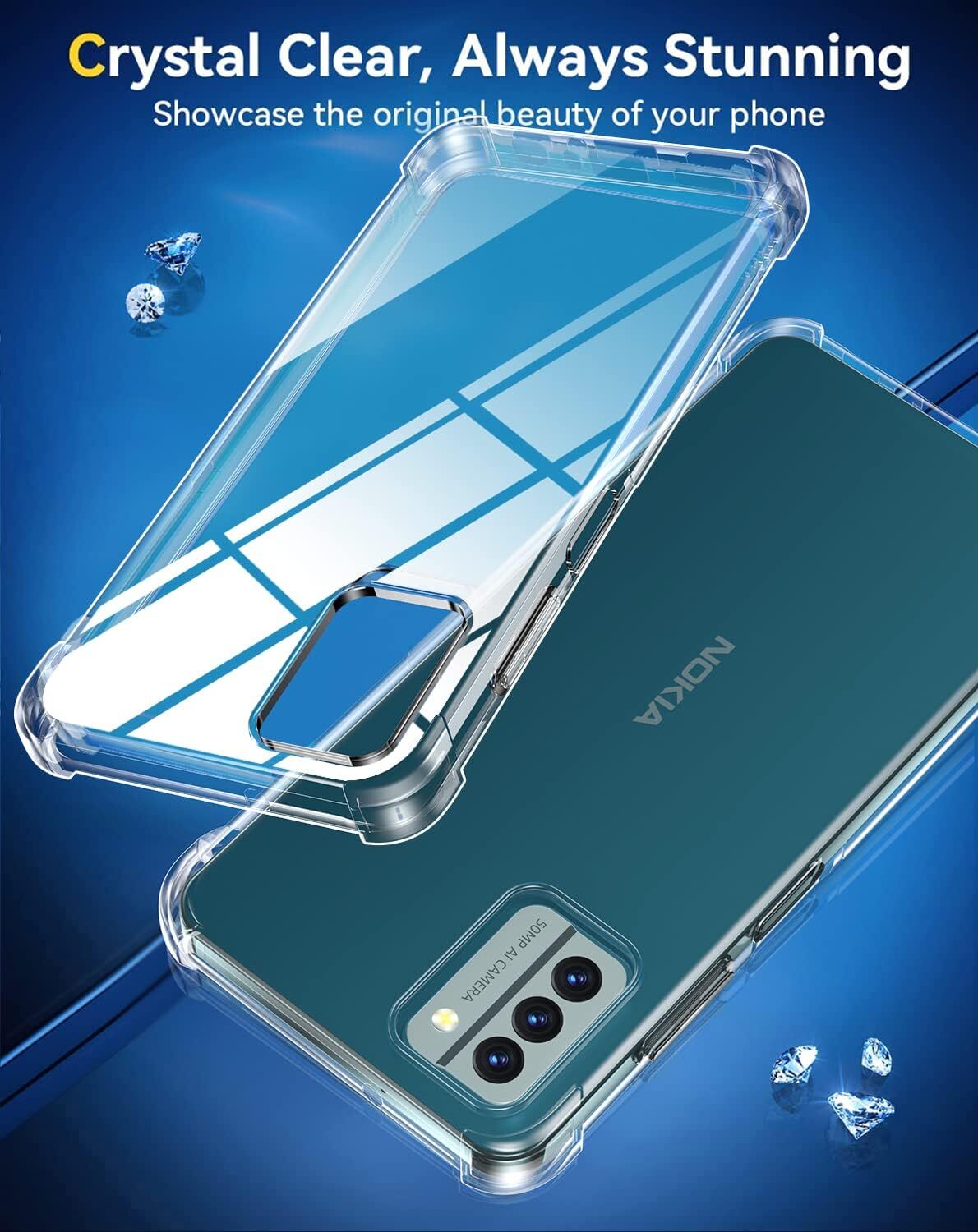 For Nokia X30 C32 G21 G42 G11 G22 C12 Case, Clear Shockproof Gel Phone ...