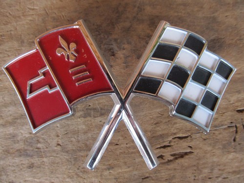NOS 1965 1966 Chevy Corvette FRONT NOSE Crossed Flags Emblem 3859046 | eBay