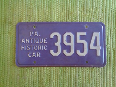 Vintage Purple PA Antique Historic Car Pennsylvania License Plate Tag ...