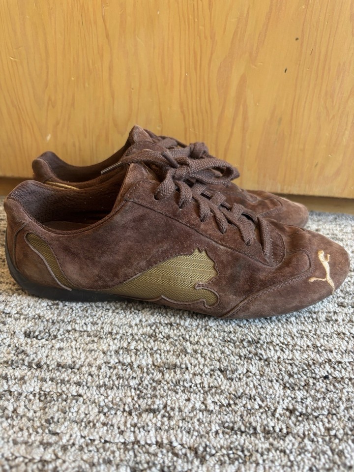 PUMA Speed Cat Java Brown Suede & Medal Bronze Lace Up Sneakers Shoes ...