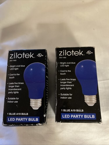 Zilotek Blue Led Party Bulb 353-1460 A19 Lot Of Two NOS | eBay