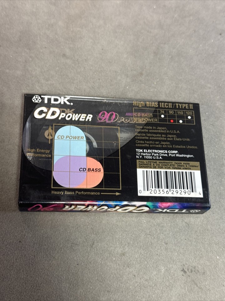 New TDK CD Power High Bias 90 Min Blank Audio Cassette TYPE II Vtg ...