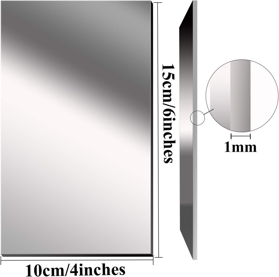 12 Pack Mirrors Plastic Mirror Decor Flexible Mirror Sheets Self ...