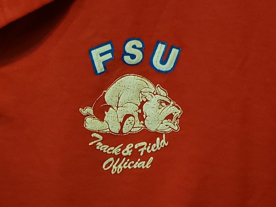 Fresno State Bulldogs Track And Field Vintage Polo Shirt Red Large | eBay