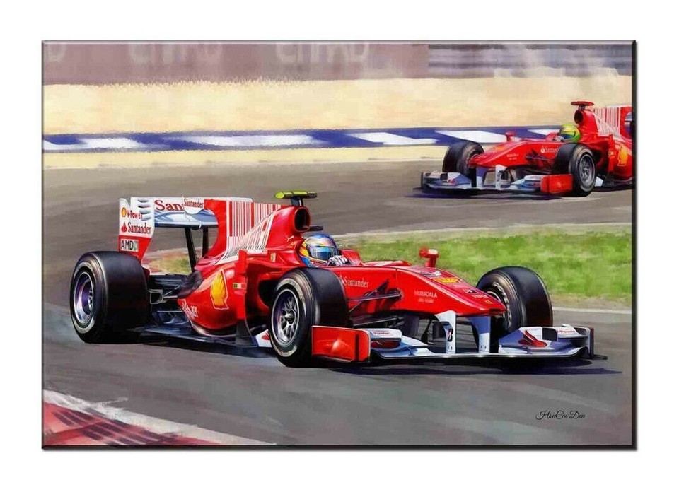 painting Giclee Wall Decor racing,race cars,vehicle,Picture Printed ...