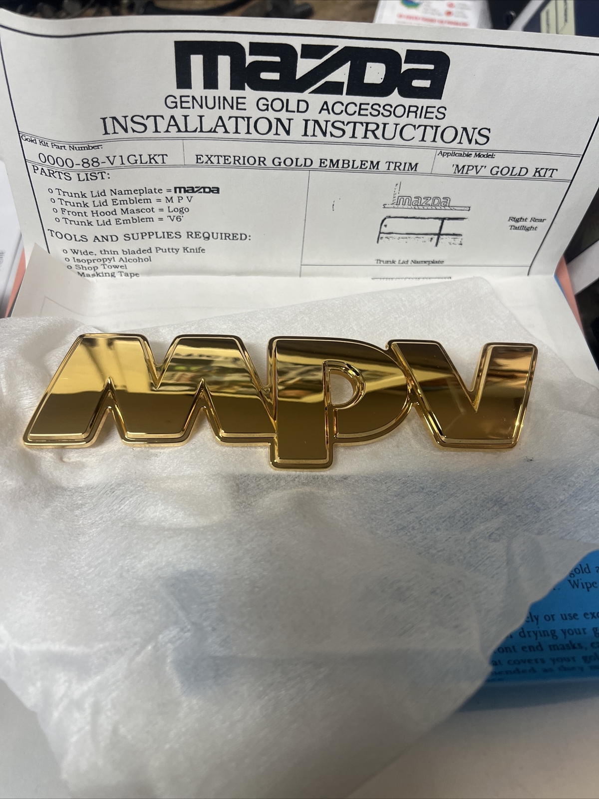 Mazda MPV Gold Kit Genuine Gold Emblem OEM Accessory 89-98 | eBay