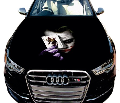 Vinyl Car Hood Wrap Full Color Graphics Decal Joker Dark Knight Arkham ...