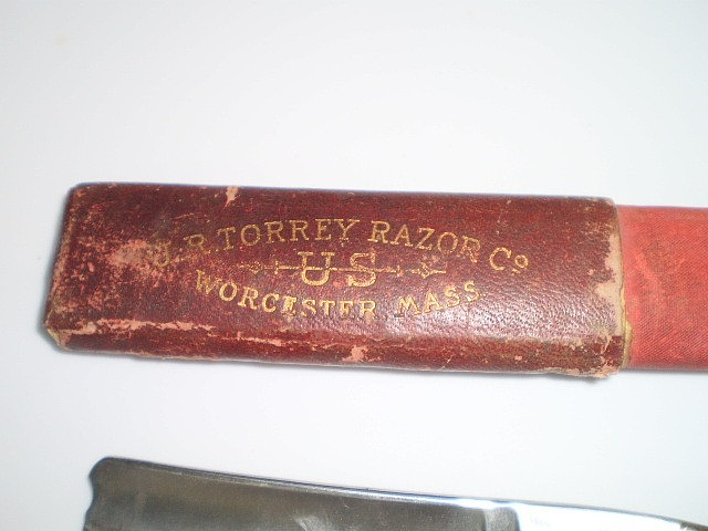 Antique J.R. Torrey Straight Blade Razor Worchester Mass w/ half ...