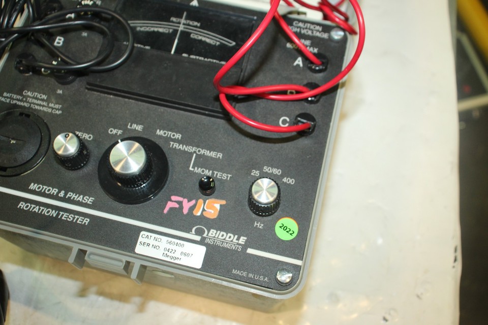 Biddle Instruments Motor & Phase Rotation Tester Megger 560400 | eBay