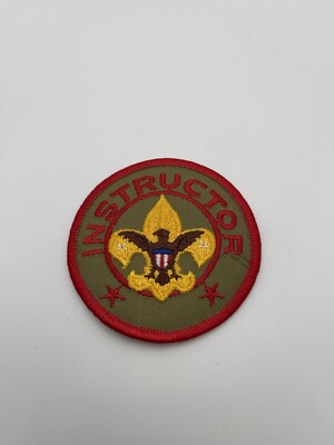 Vintage BSA Instructor Patch Boy Scouts Of America Brown Red Eagle ...