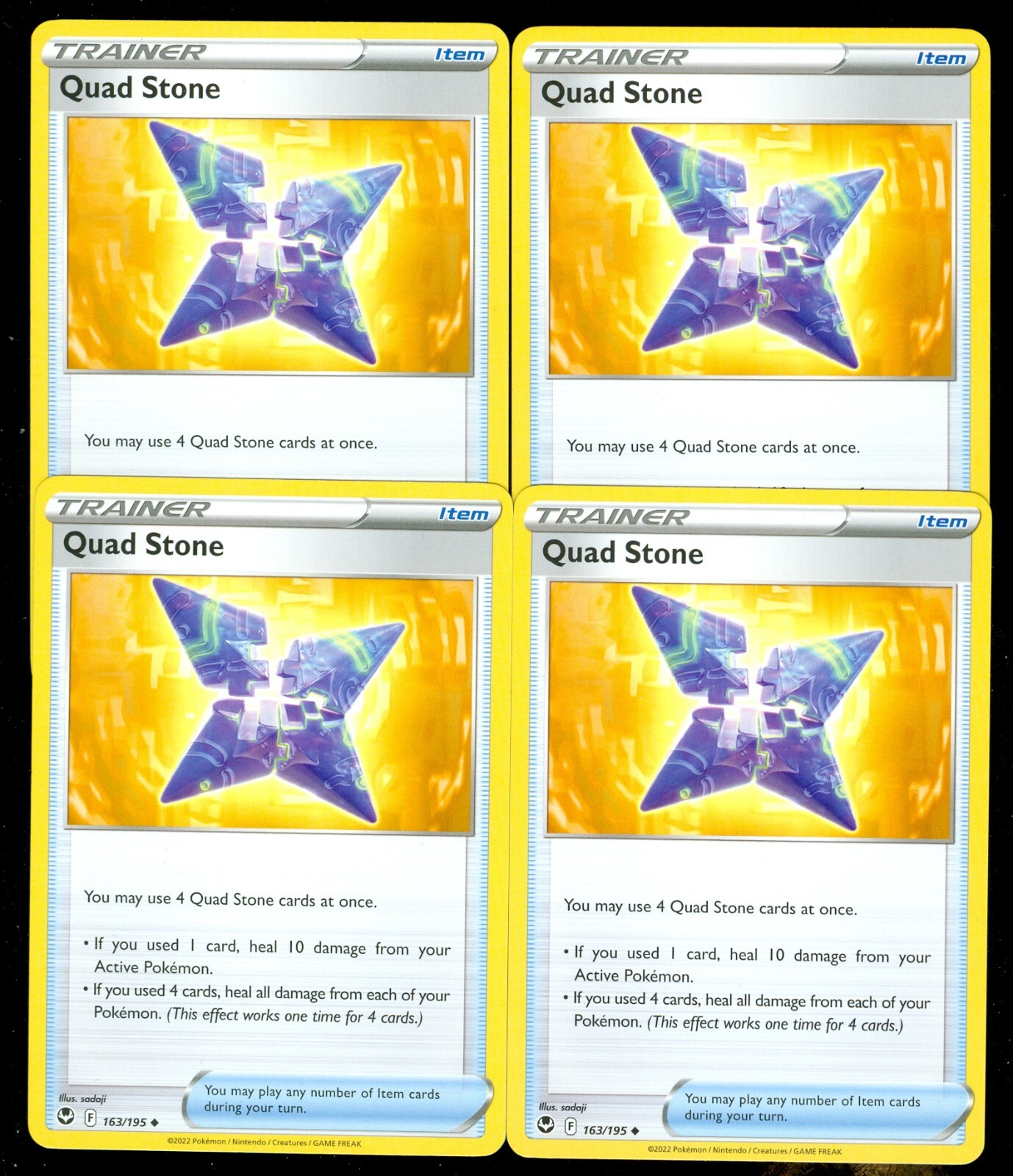 Pokemon QUAD STONE 163/195 - Silver Tempest - - MINT 4X | eBay