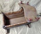 Vintage Carved Wood Baby Doll Cradle Handmade Rustic Rocker Crib Folk ...