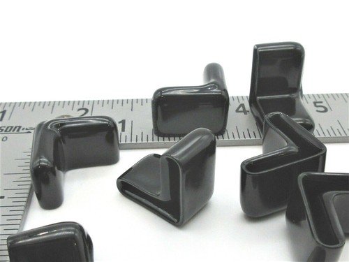 3/4" x 3/4" Angle Iron Vinyl End Caps Black PVC Push On Fits 1/8" Metal ...