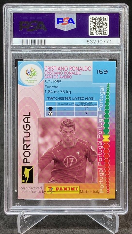 CRISTIANO RONALDO 2006 Panini World Cup Rookie RC Card Soccer PORTUGAL ...