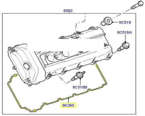 LAND ROVER VALVE COVER GASKET RANGE ROVER LR3 RANGE ROVER SPORT V8 ...