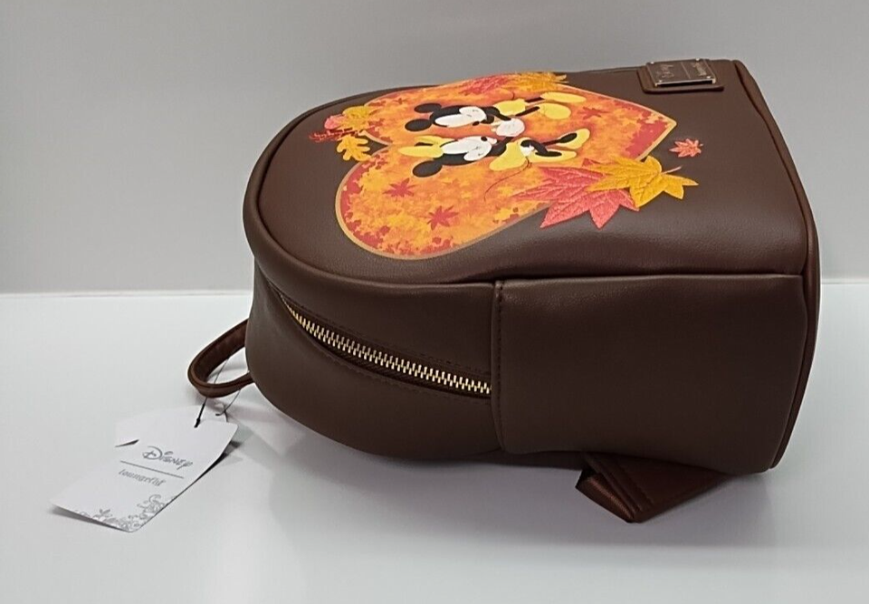 🍁🍂Loungefly Mickey and Minnie Autumn /Fall Heart Mini Backpack New!🍂🍁 ...
