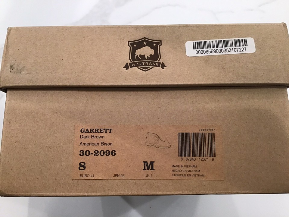 H.S. Trask Dark Brown Garrett Chukka Boots American Bison Leather Men’s ...