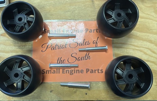 4 Pack Genuine Husqvarna 589527301 & 596434404 Deck Gauge Wheel & Bolt ...