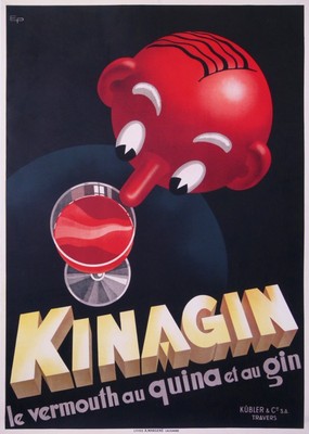 KINAGIN LE VERMOUTH ET AU QUINA ET GIN VINTAGE APERITIVE POSTER BY EP ...