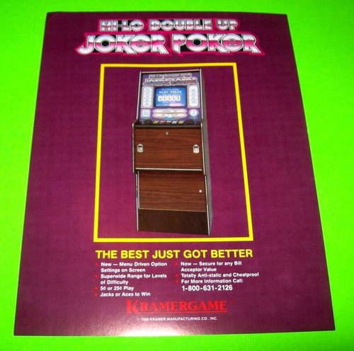 Hi-Lo Double Up Joker Poker FLYER Original Vintage Kramergame 1988 Art ...