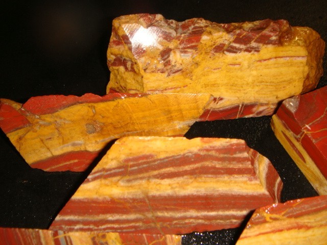 OLD RED & YELLOW BANDED JASPER CUT SPECIMENS 1 1/2 POUNDS INDIA | eBay
