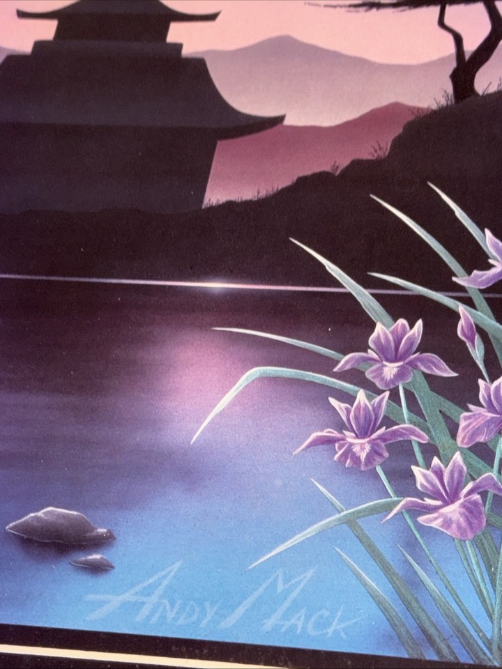 Vintage Framed Andy Mack Japaniss Oil Print Signed Artist Framed 17 X21 ...