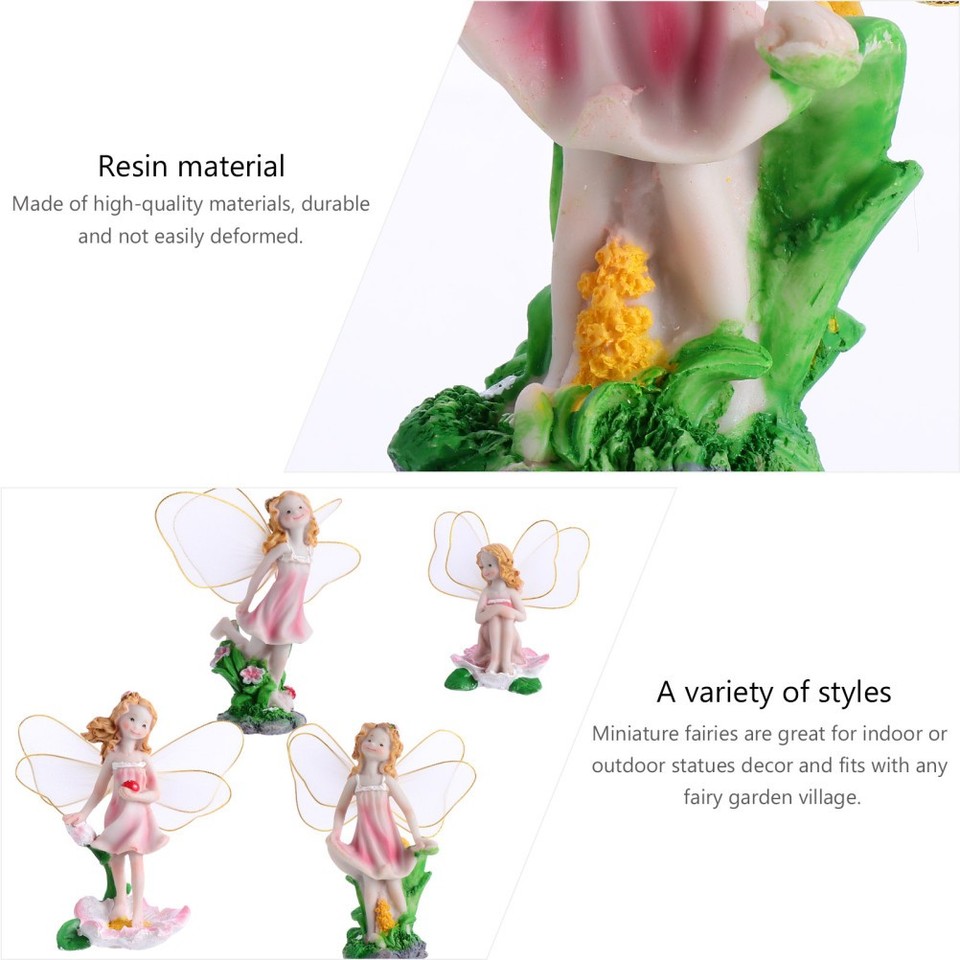 4pcs Miniature Flowers Fairy Garden Landscape Decoration Mini Fairies ...