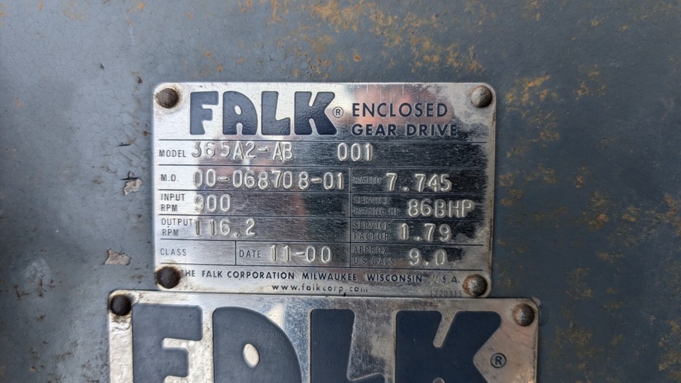 Falk Parallel Shaft Gearbox, 365A2-AB, 86 BHP, 7.745:1 Ratio, 900 In ...