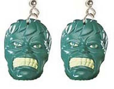Funky INCREDIBLE HULK EARRINGS Comics Super Hero Novelty Cosplay ...