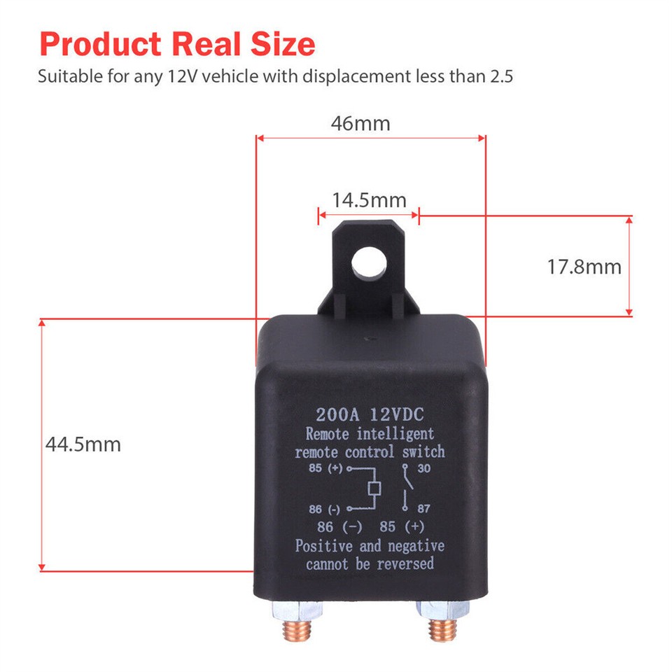 Wireless Dual Remote Car Battery Disconnect Relay Master Kill Cut-off ...