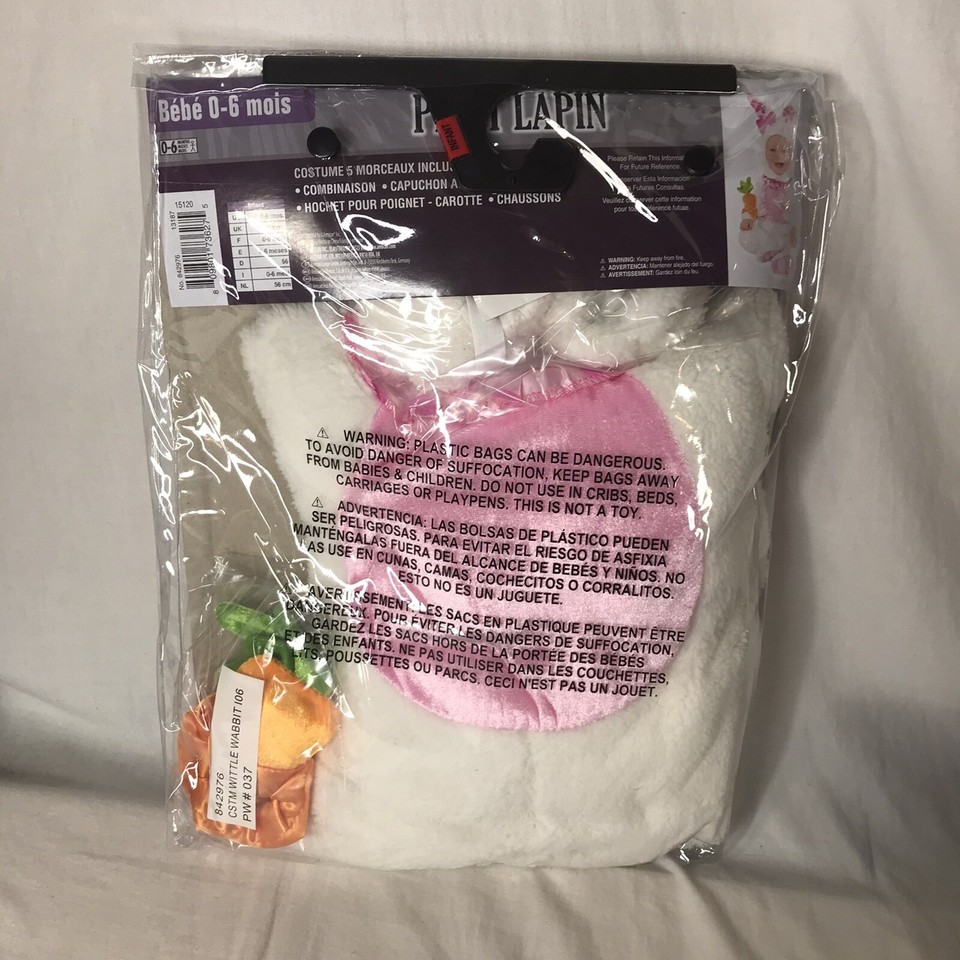 Little Rabbit Easter Bunny Halloween Costume White Wabbit Infant 0-6 ...