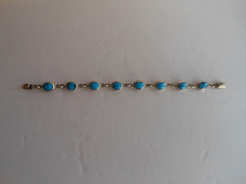 Vintage Taxco Mexico .925 Sterling Silver Turquoise Bracelet 8” 21gr | eBay