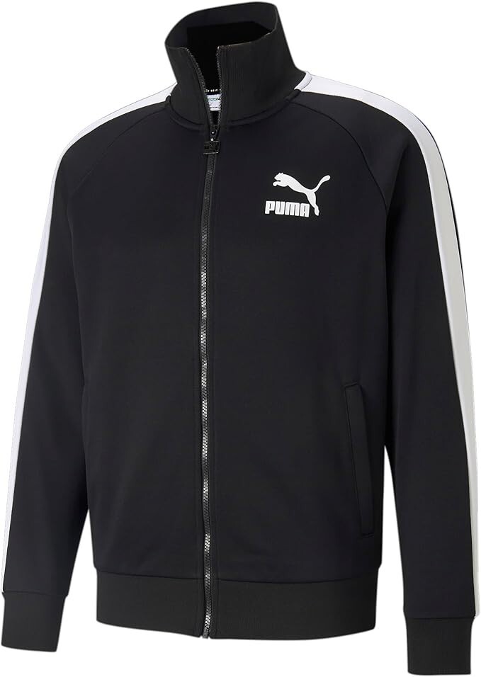 PUMA Mens T7 Iconic Track Jacket Pt, Puma Black/Puma White | eBay