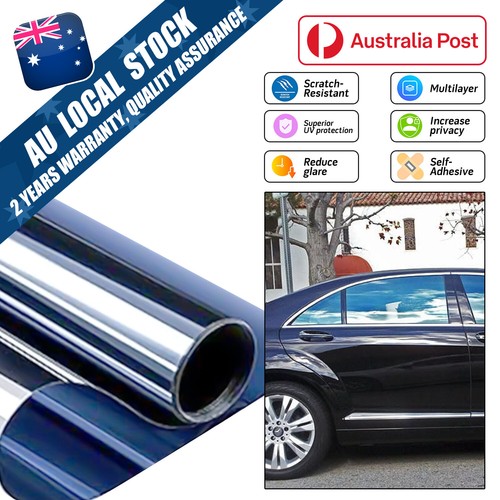 ULTRA-DARK Blue Window Film PET One Way Mirror Privacy UV Block Anti ...