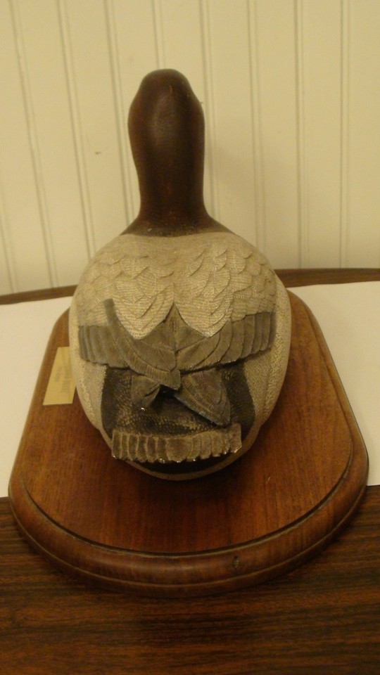 Vintage Large CANVASBACK DRAKE By Don Hagen DUCK Figurine With Wood ...