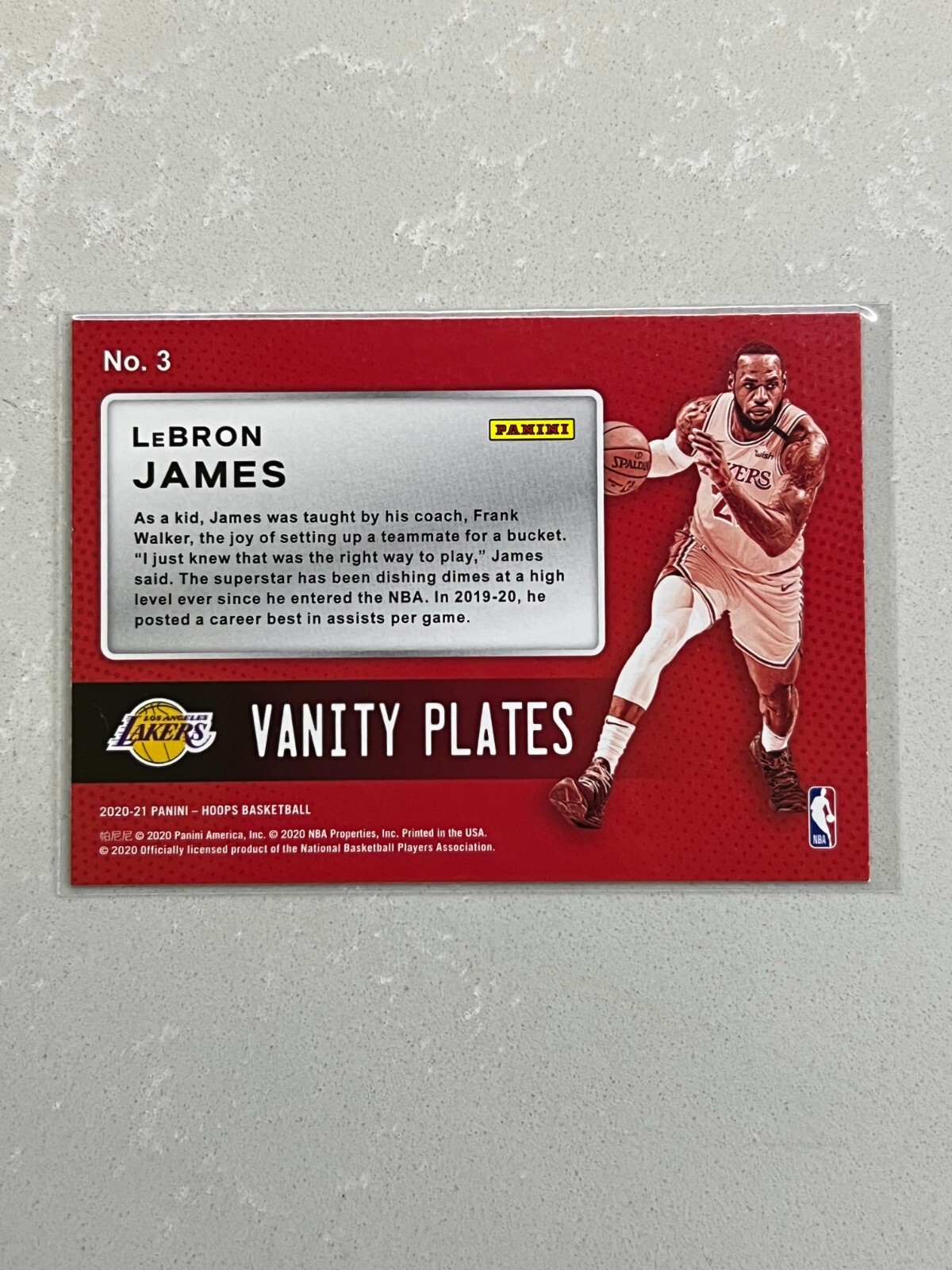 2020-21 Panini NBA Hoops LeBron James Vanity Plates #3 LA Lakers | eBay ...