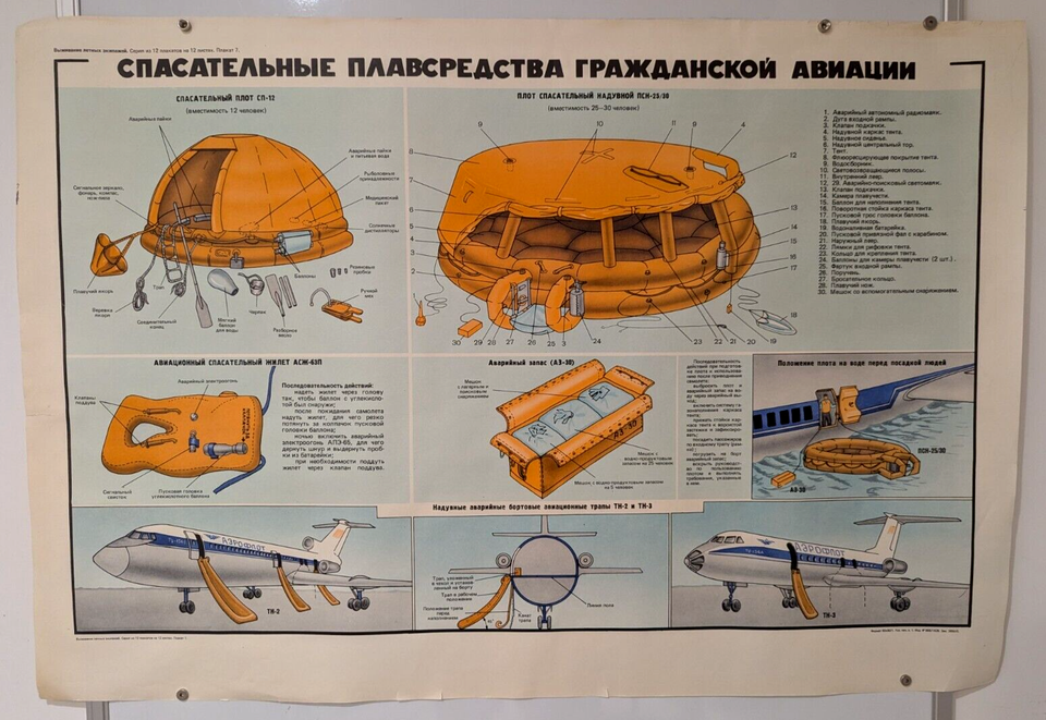 Aeroflot Original Poster - Civil Aviation - Plane Crash on the Water ...
