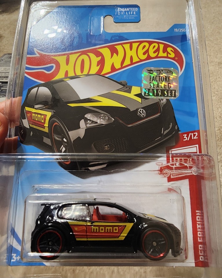Hot Wheels 2019 Red Edition 3/12 Volkswagen Golf GTI Black MOMO Factory ...