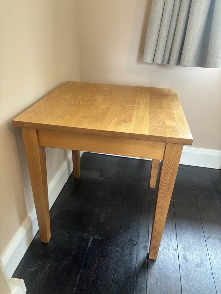 Square Oak Small Dining Kitchen Table | eBay UK
