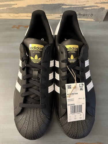 adidas Originals Superstar Shelltoe Sneaker Black/White/Gold - EG4959 ...