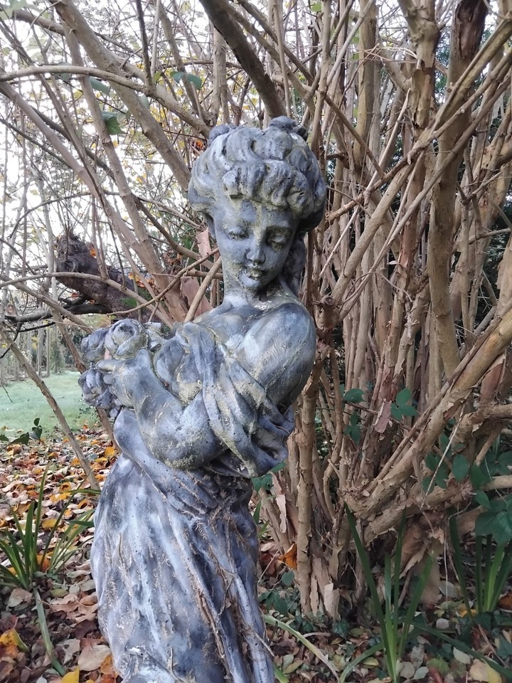 Stone Garden Statue 120cm High Plus Base | eBay UK