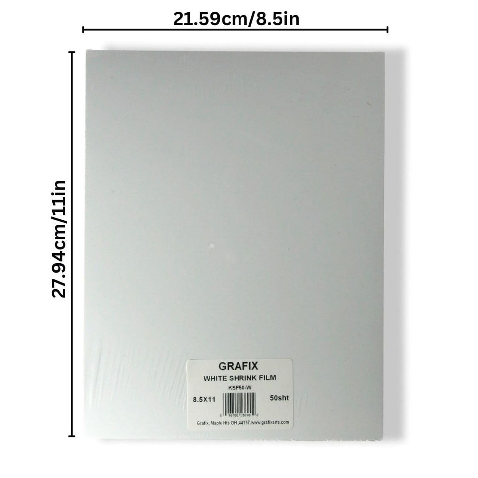 Shrink Film - White Opaque 8.5"x11" Sheets, Design Your Art and Shrink ...
