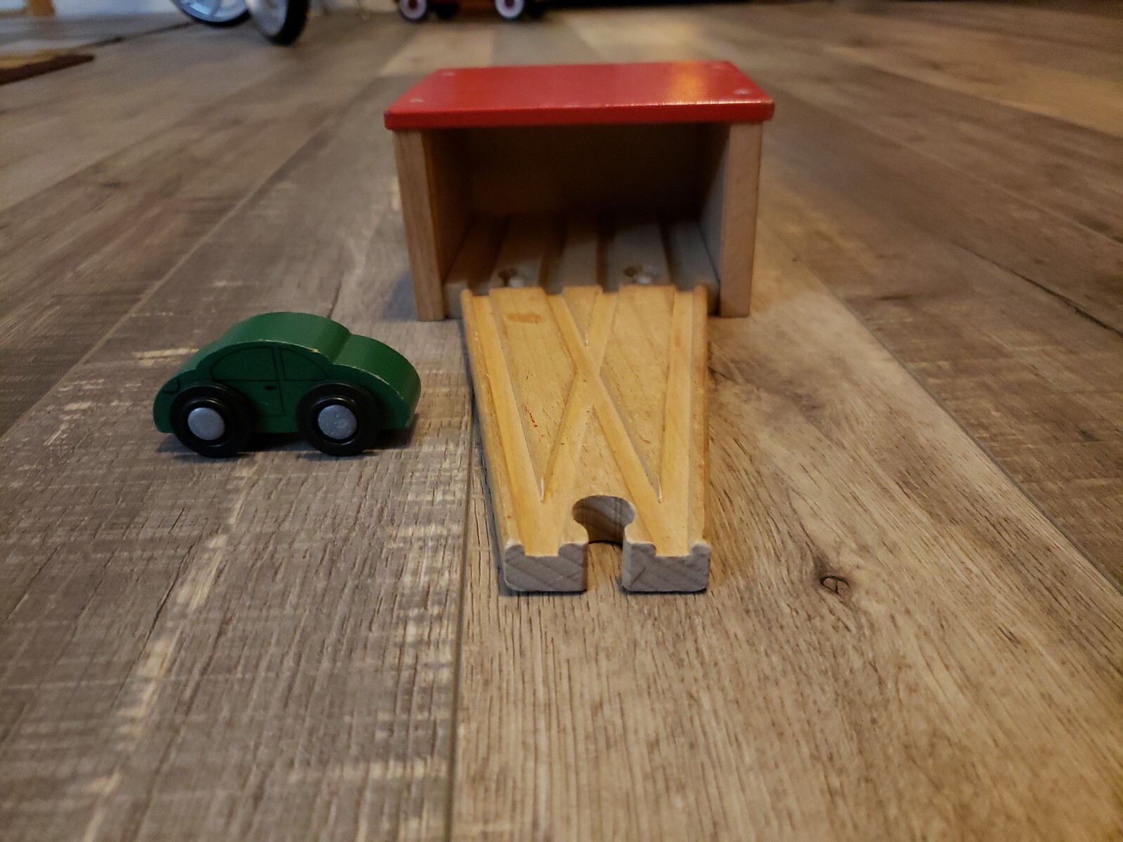 Vintage BRIO Wooden Railway Engine Shed From Set #33146 Red Roof Holds ...