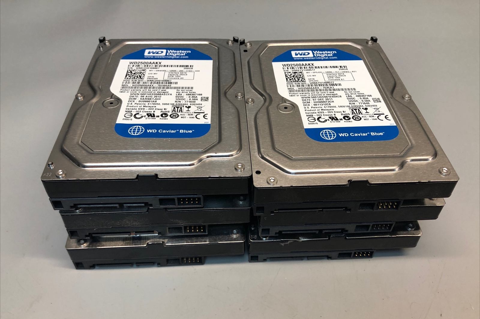 Lot Of 6 Western Digital Blue 250GB SATA WD2500AAKX | eBay