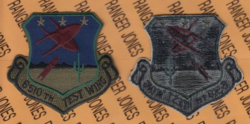 USAF Air Force 6510 Test Wing Edwards AFB shield OD Green & Black patch ...
