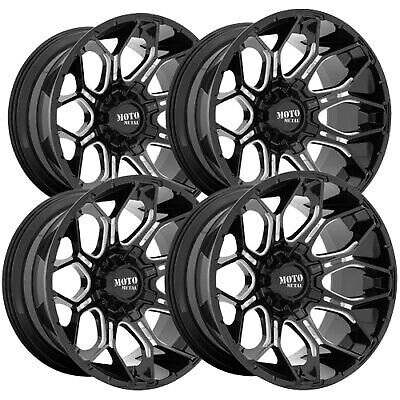(Set-4) Moto Metal MO808 Sniper 20x9 5x5"/5x5.5" +0mm Black/Milled ...