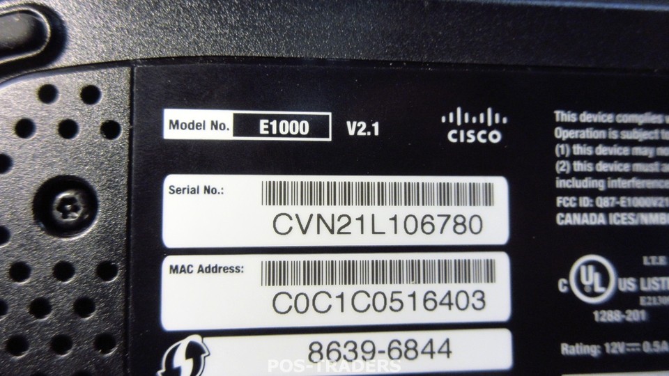 Cisco Linksys E1000 V2.1 Wireless N Router 300MBPS 4-PORT 10/100 - EXCL ...